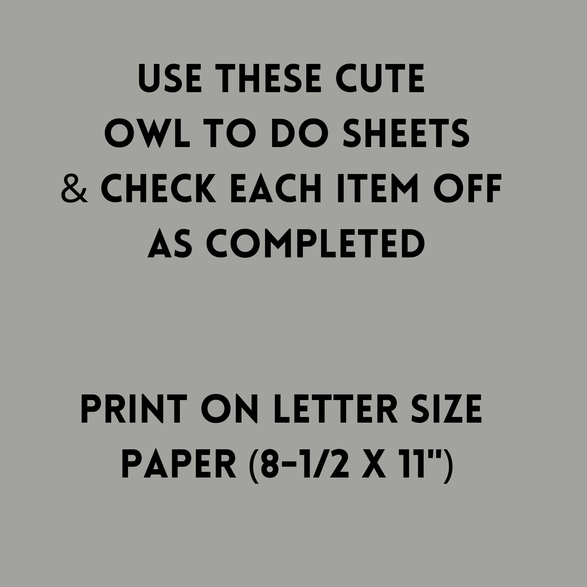 Owls to Do Sheets | 4 Colors | Printable | 8.5x11" |print at Home ...