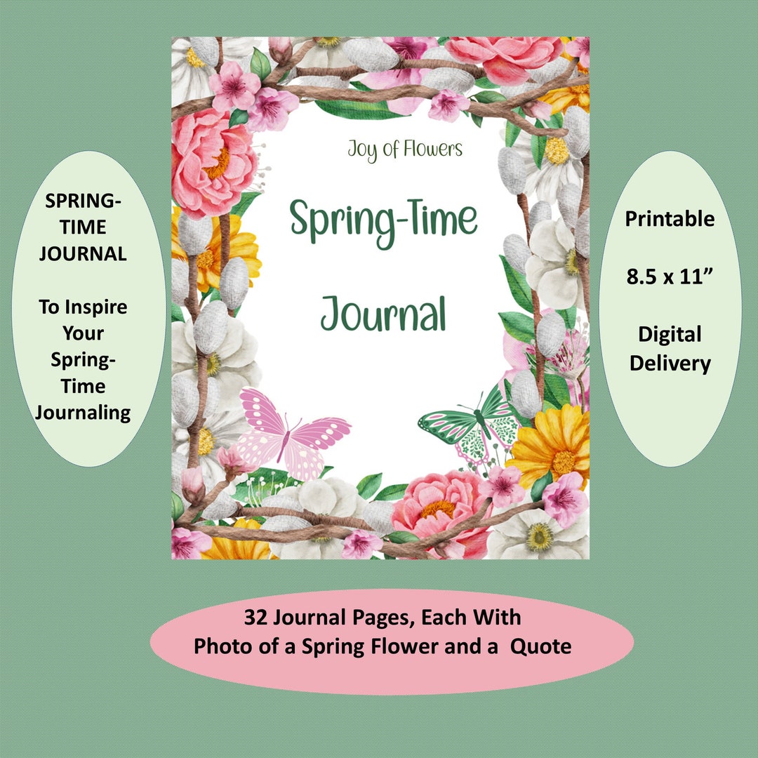 Joy of Flowers Spring-time Journal | Digital Delivery I Printable | 8 ...
