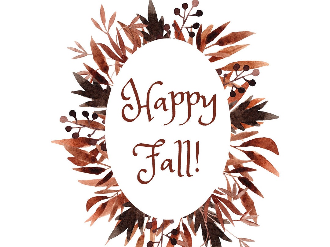 Happy Fall Wall Printable, Fall Decor, Autumn Printable, Multiple Sizes ...