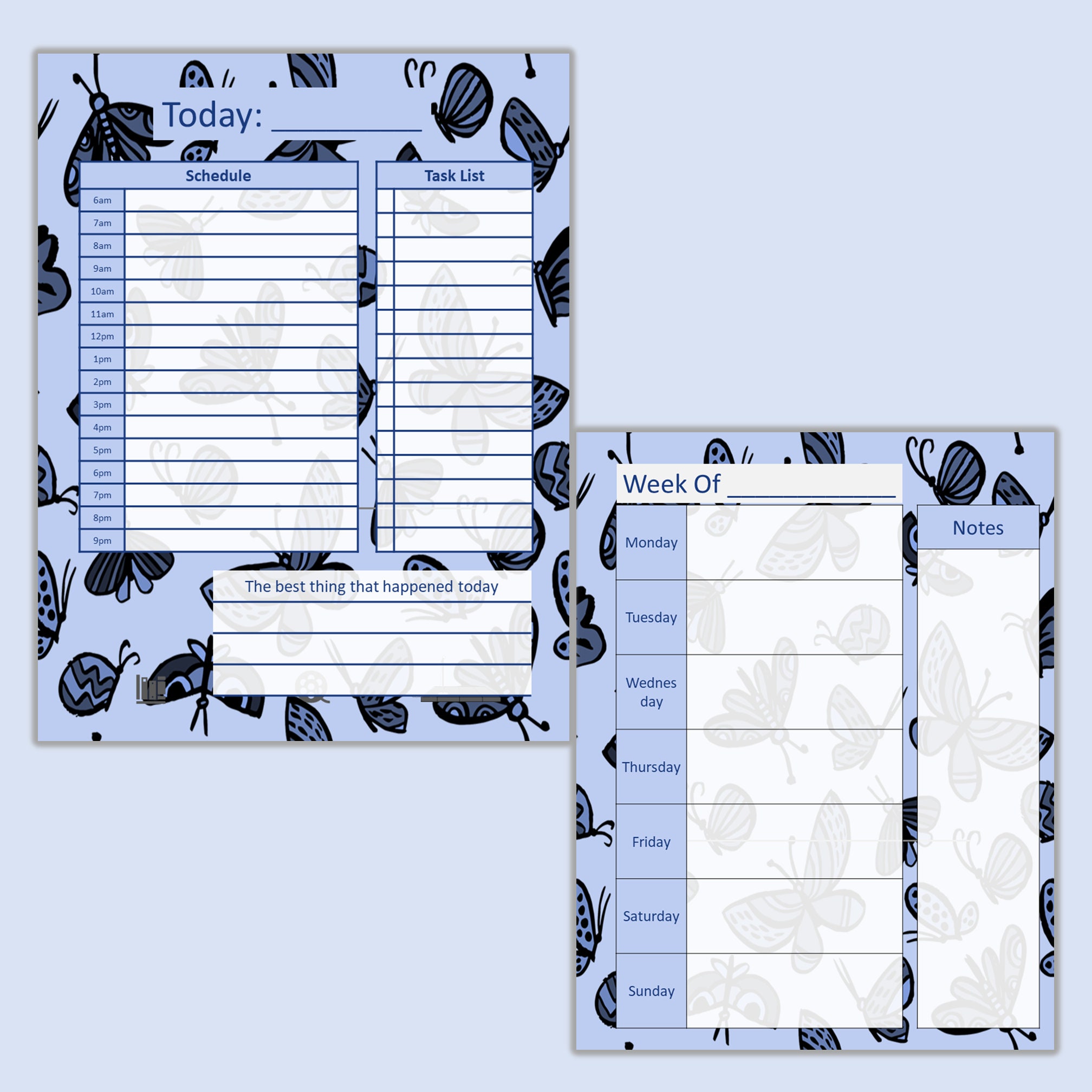 Summer Fun Planner Pages 10 Printable Forms Shades of Blue - Etsy