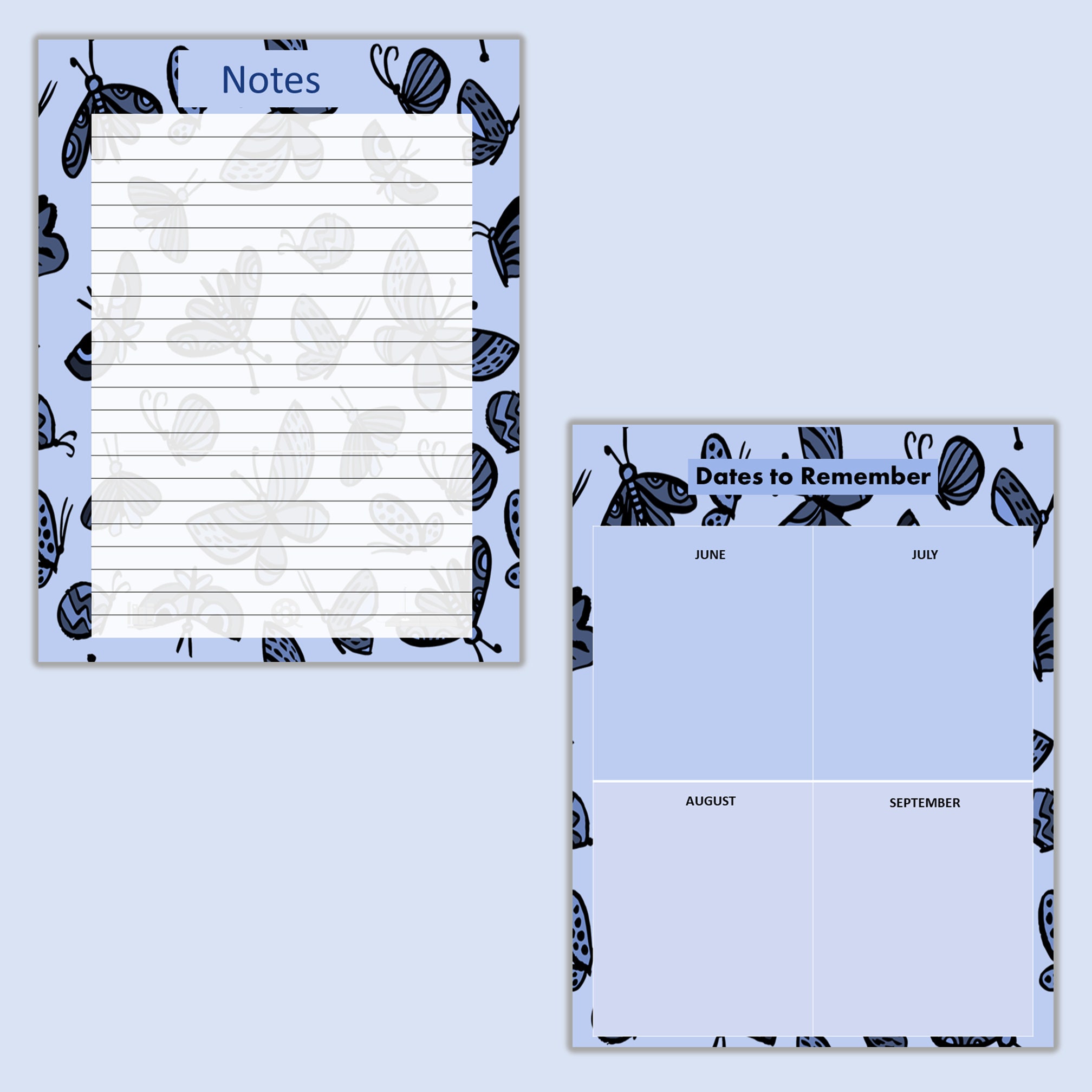 Summer Fun Planner Pages 10 Printable Forms Shades of Blue - Etsy
