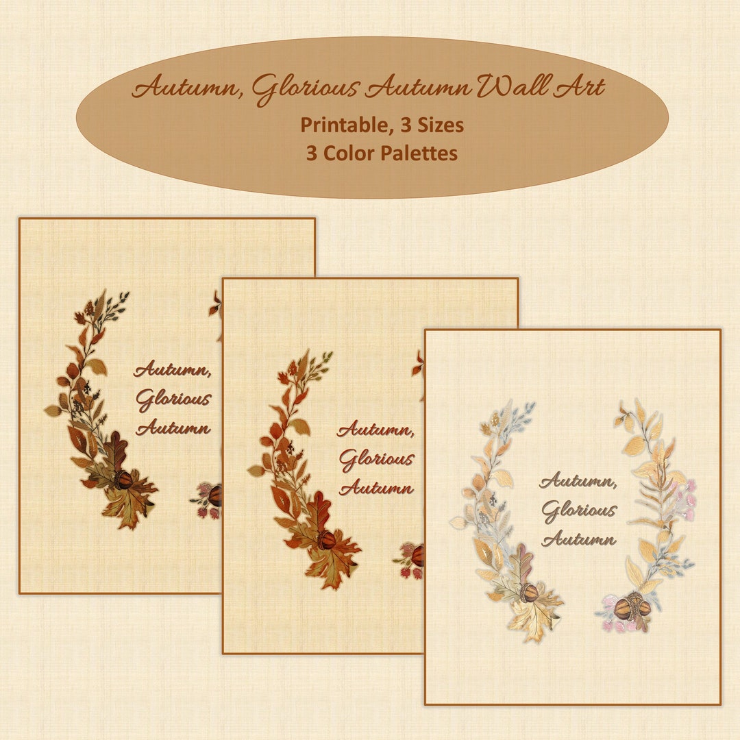 Fall, Glorious Fall Wall Decor | Wall Decor | Printable | Digital ...