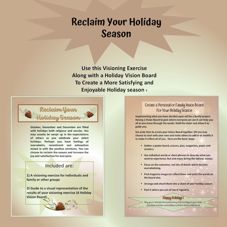 Reclaim Your Holiday Season | Visioning Exercise | Holiday Vision Board ...