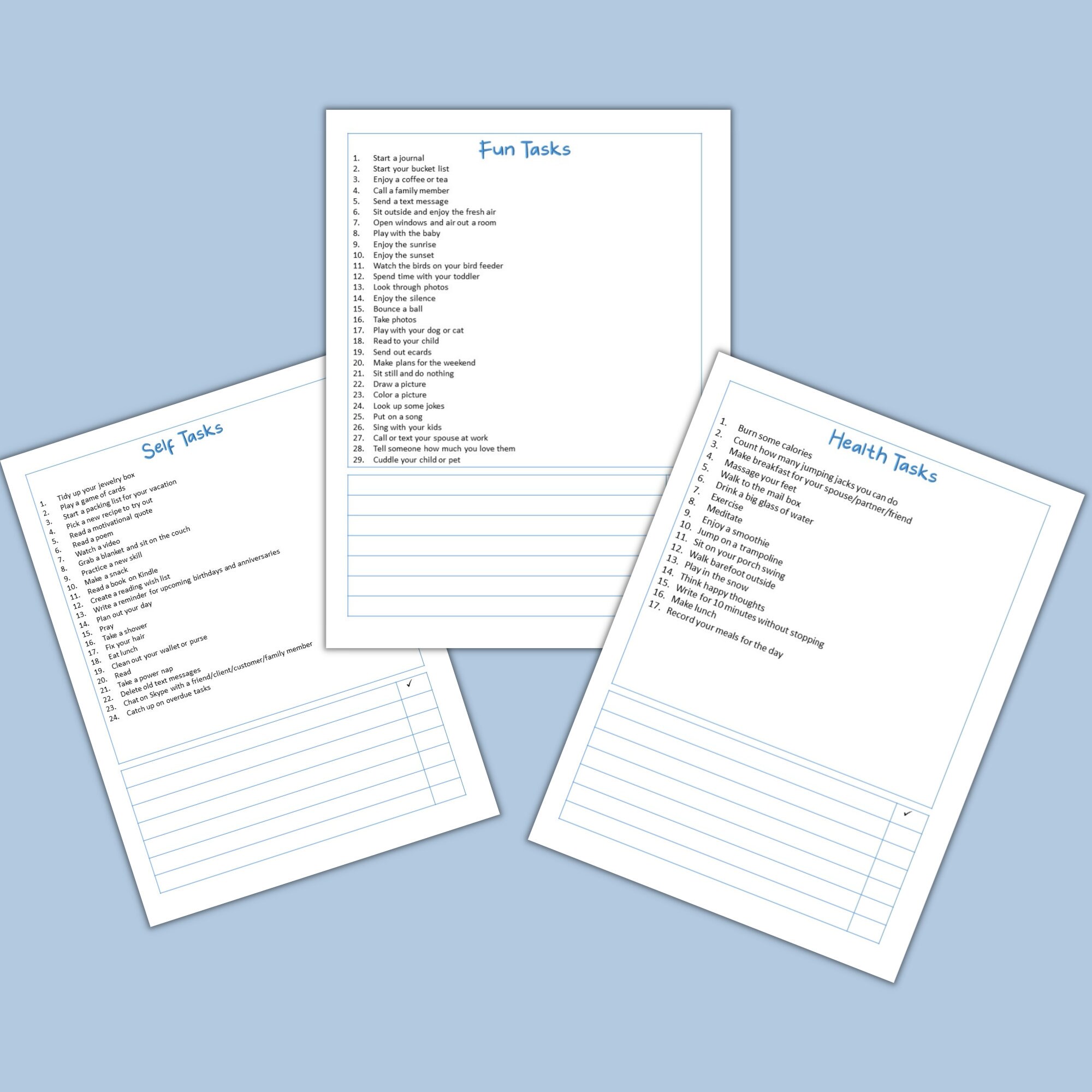 10 Minute Task Worksheets | Printables | 8.5x11" | Print at Home | Time ...