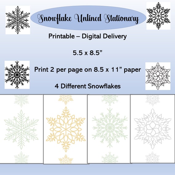 Snowflake Printable Stationery