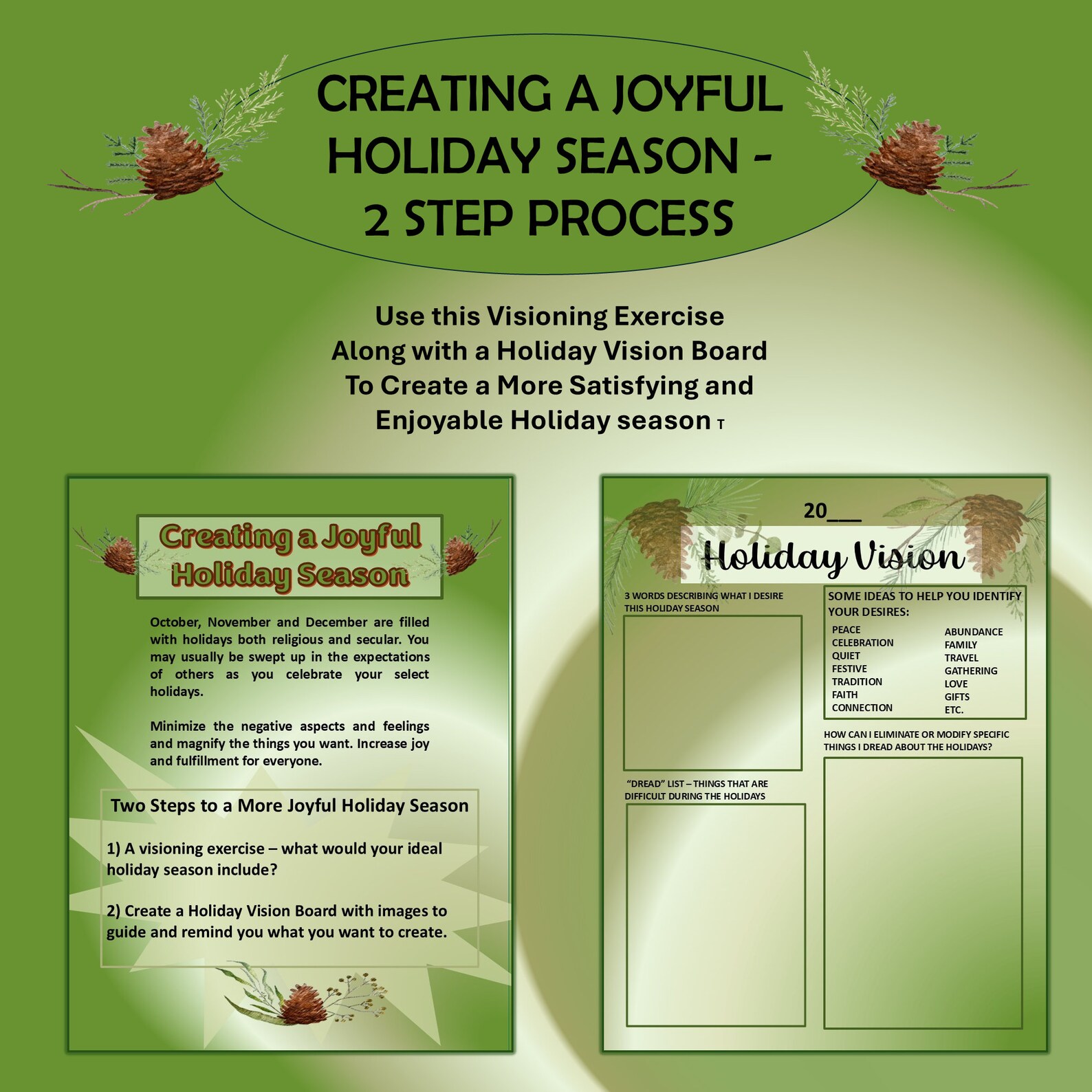 Holiday Vision Board Printable: Joyful Season Visioning Exercise (PDF ...