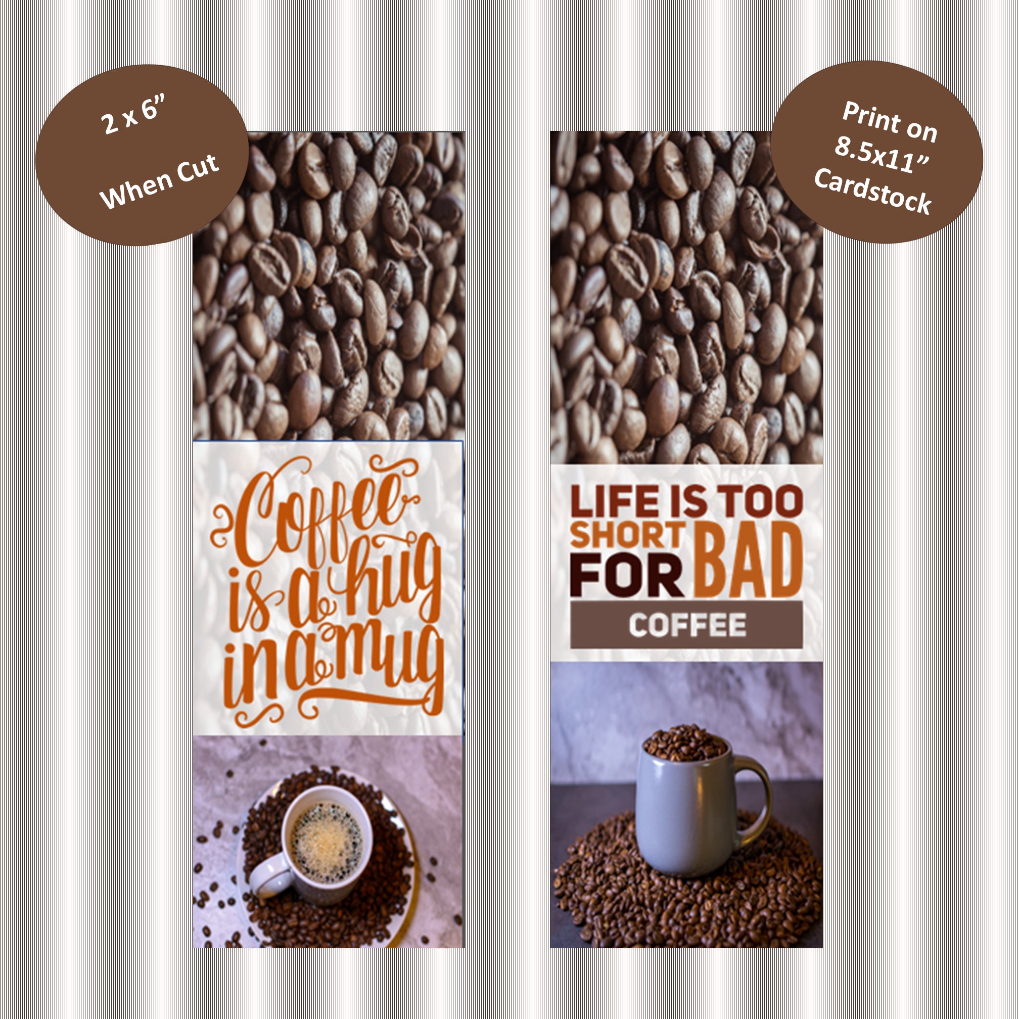 Coffee Quote Bookmarks: Set of 4 Printable Designs (digital Delivery ...