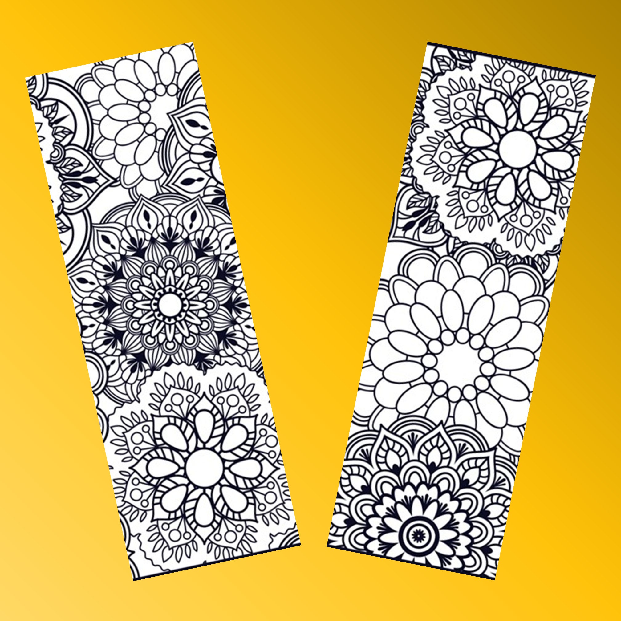Coloring Floral Bookmarks | Set of 4 | Printable | 2x6" | Digital ...