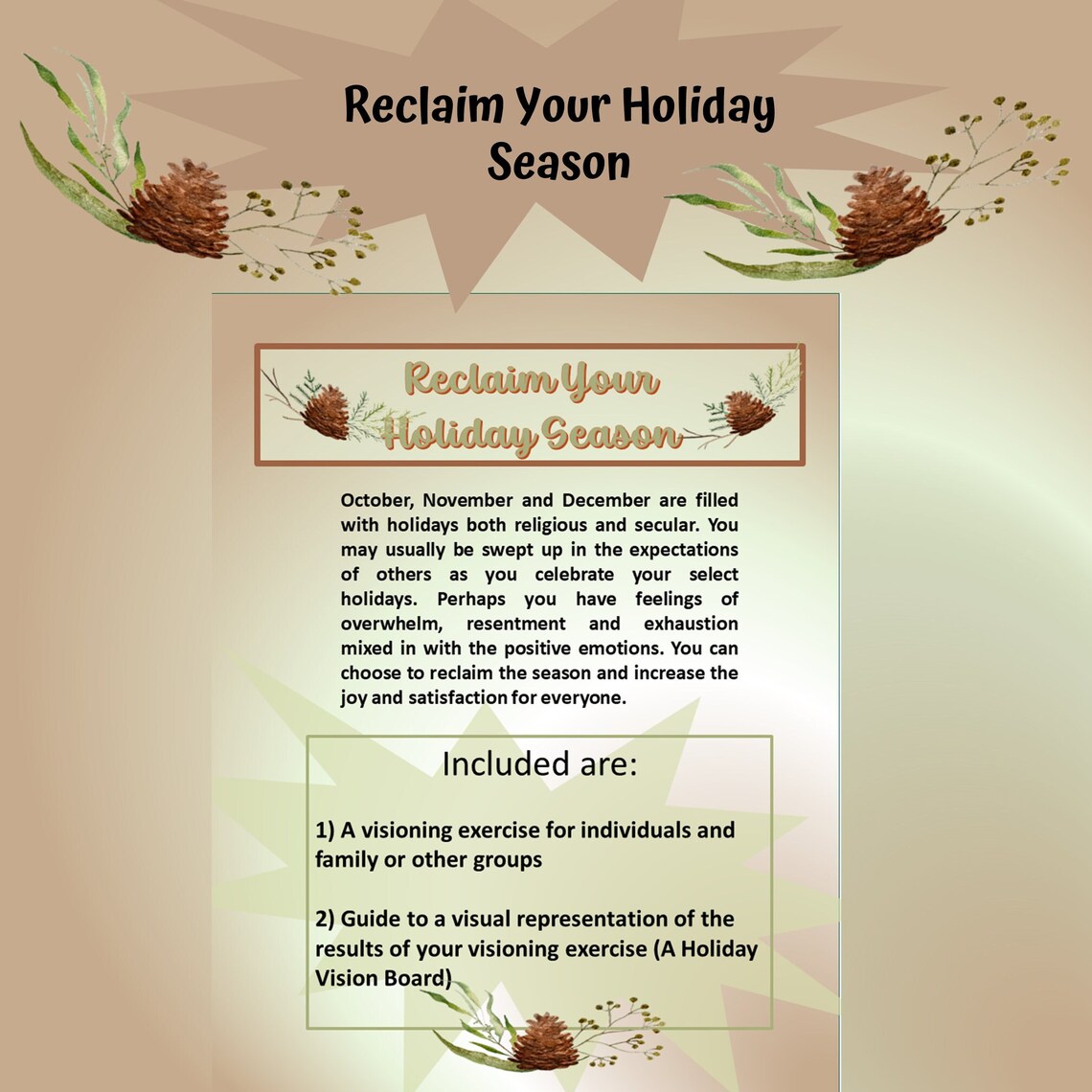 Reclaim Your Holiday Season | Visioning Exercise | Holiday Vision Board ...
