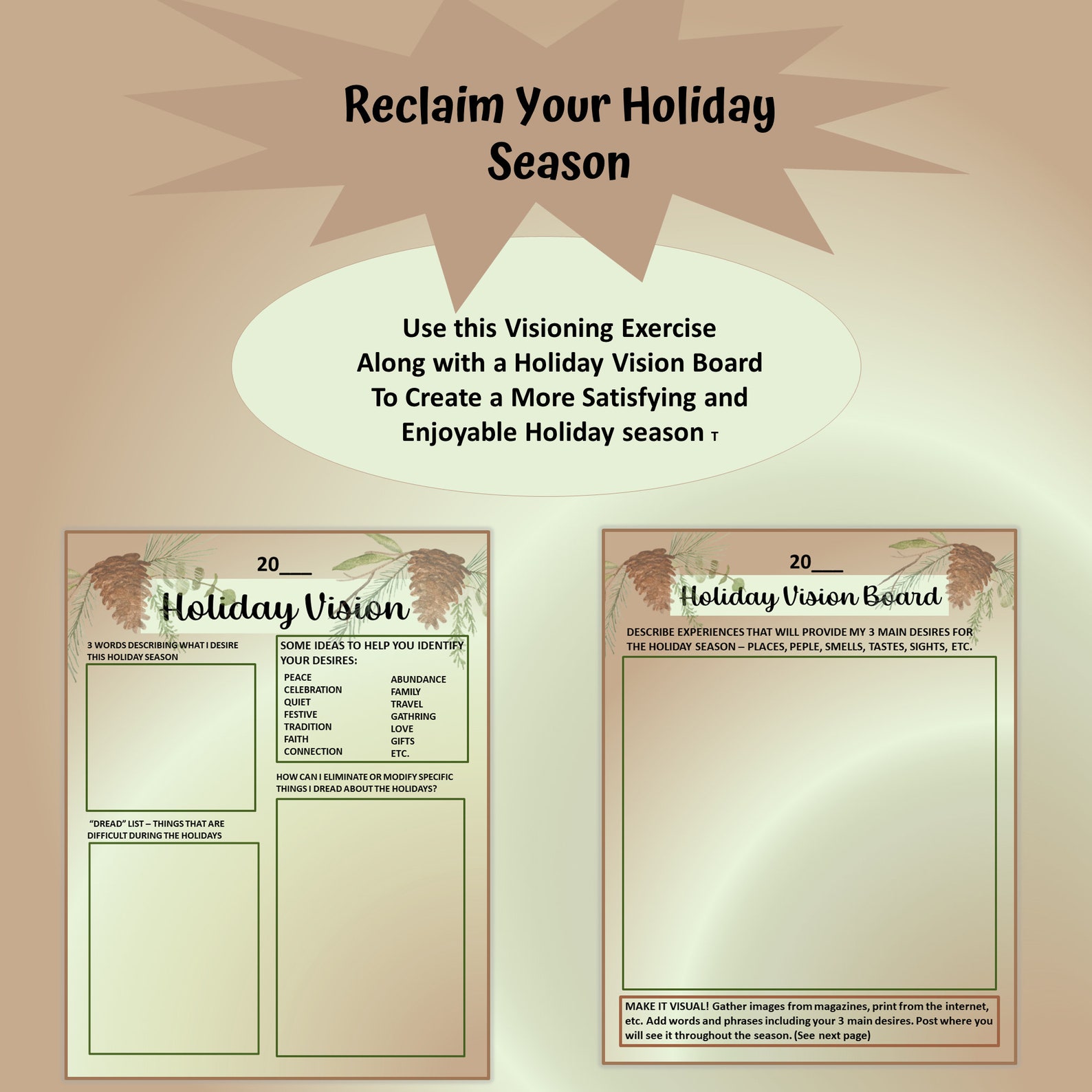 Reclaim Your Holiday Season | Visioning Exercise | Holiday Vision Board ...