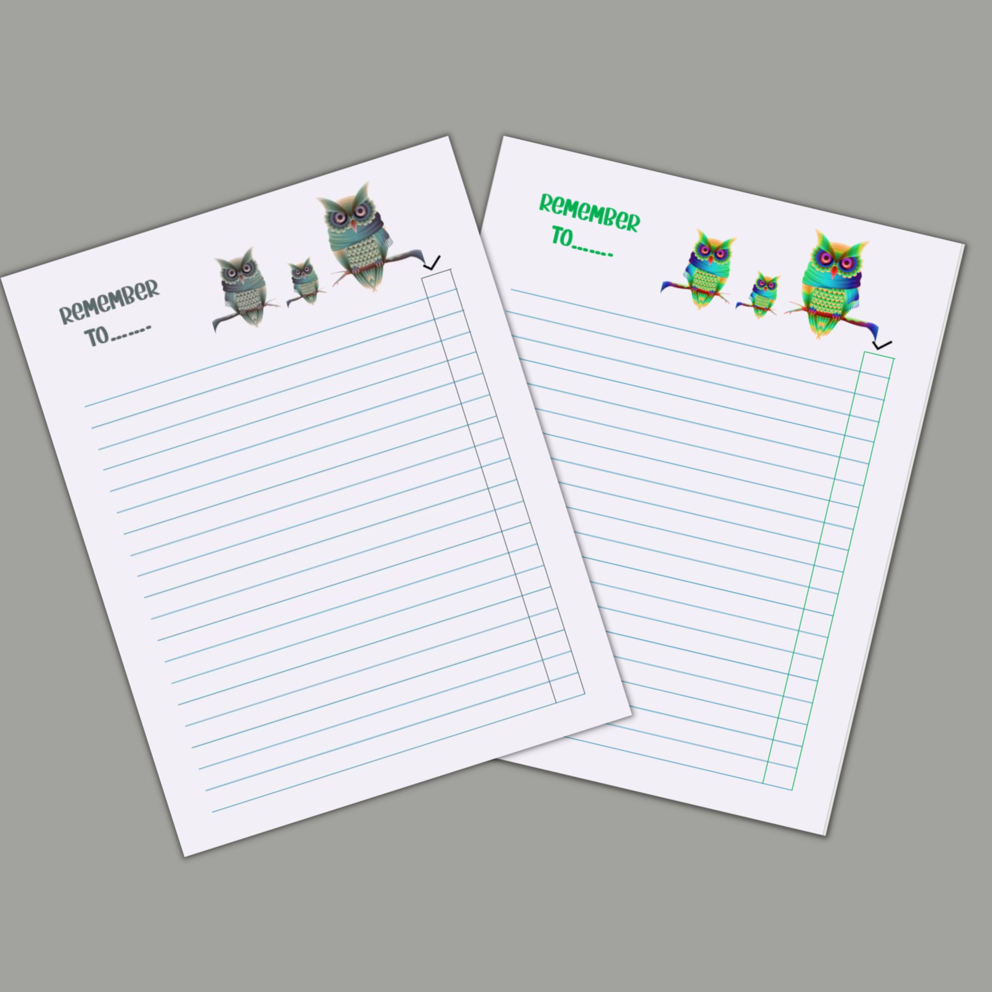 Owls to Do Sheets | 4 Colors | Printable | 8.5x11" |print at Home ...