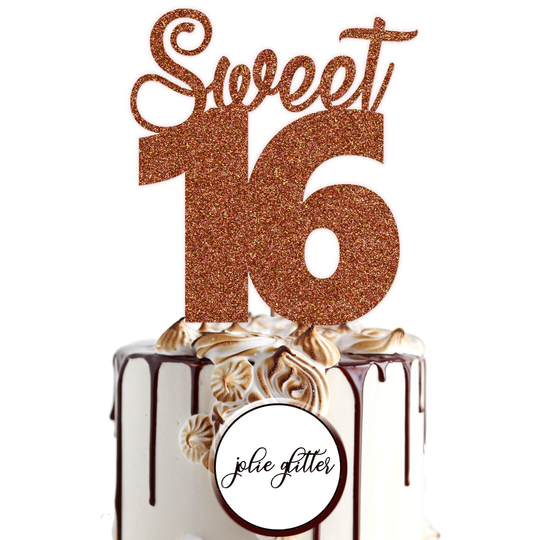 Personalised Custom Glitter Cake Topper Happy Sweet Birthday Etsy