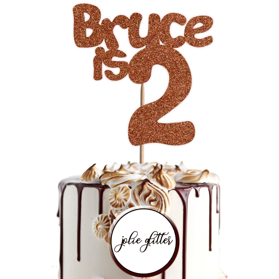 Personalised Custom Glitter Cake Topper Happy 2nd Birthday - Etsy Australia