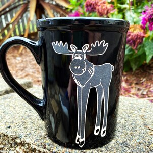 Funny Moose Etched Ceramic Mug, Personalized Mug, Etched Coffee Mug ...
