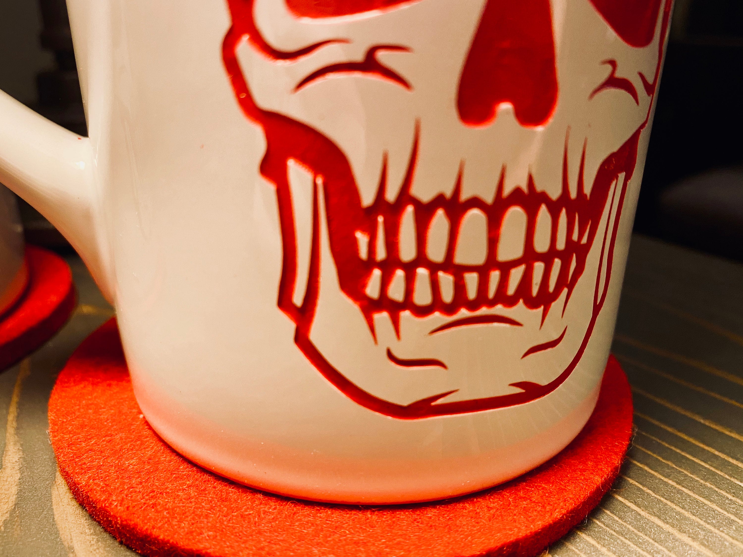 Etched Skull ceramic mug Mug for Skull Lovers Personalized | Etsy