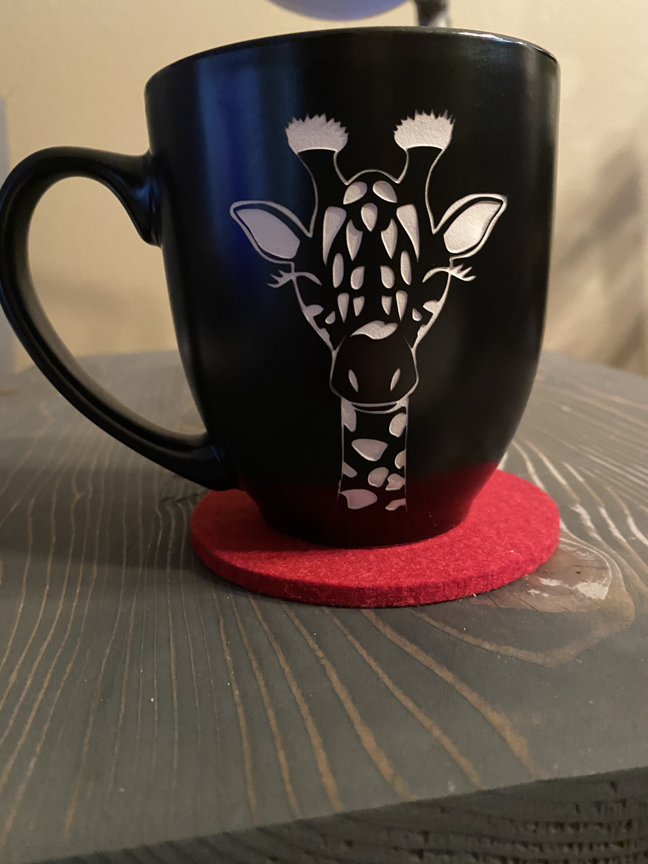 Giraffe Coffee Mug etched Giraffe mug sandblasted Giraffe | Etsy
