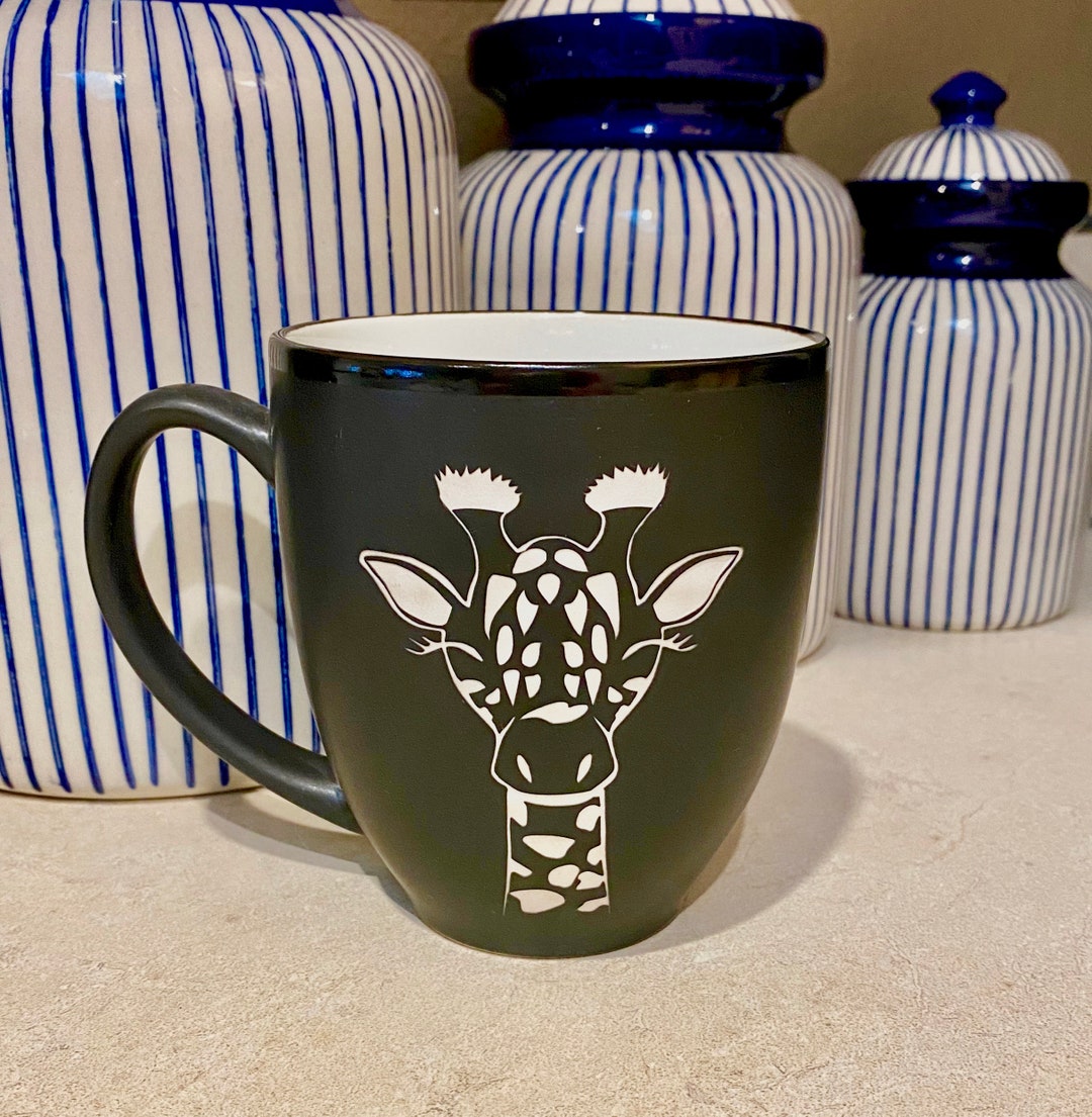 Giraffe Coffee Mug, Etched Giraffe Mug, Sandblasted Giraffe Mug ...