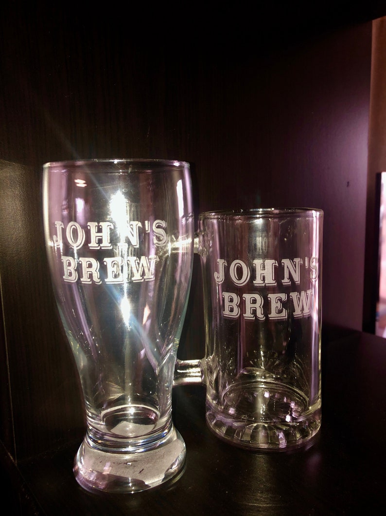 Etched Beer Mug Pilsner Glasses Personalized Glasses | Etsy