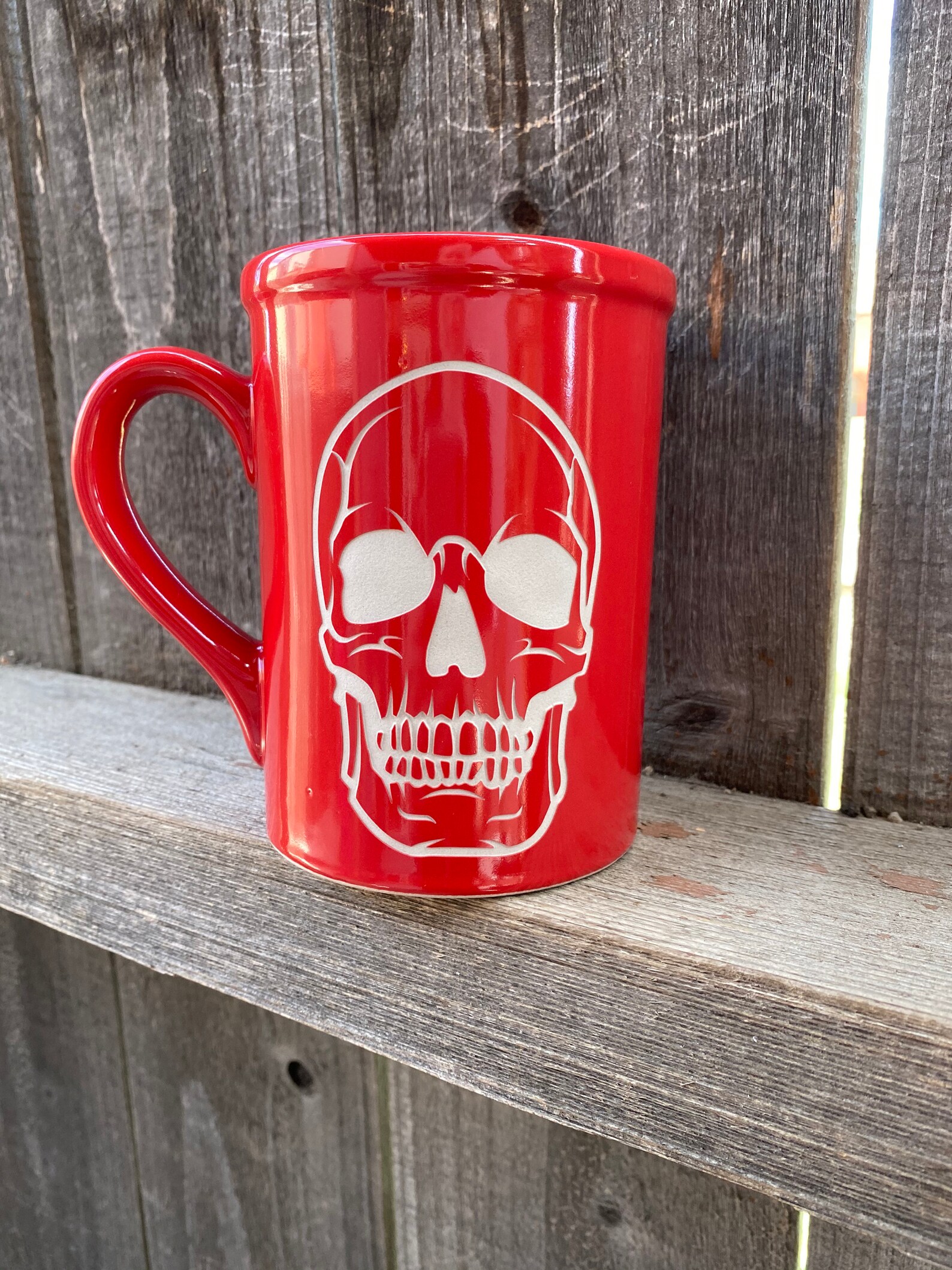Etched Skull Ceramic Mug Mug for Skull Lovers Personalized - Etsy