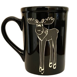 Funny Moose Etched Ceramic Mug, Personalized Mug, Etched Coffee Mug ...