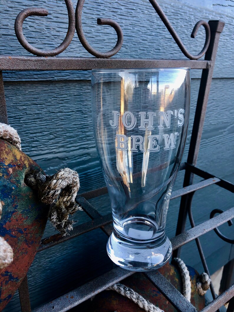 Etched Beer Mug Pilsner Glasses Personalized Glasses | Etsy