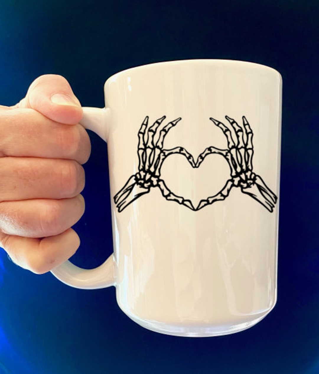 Skeleton Heart Hands, Skeleton Hands Mug, Skull Coffee Mug, Skull ...