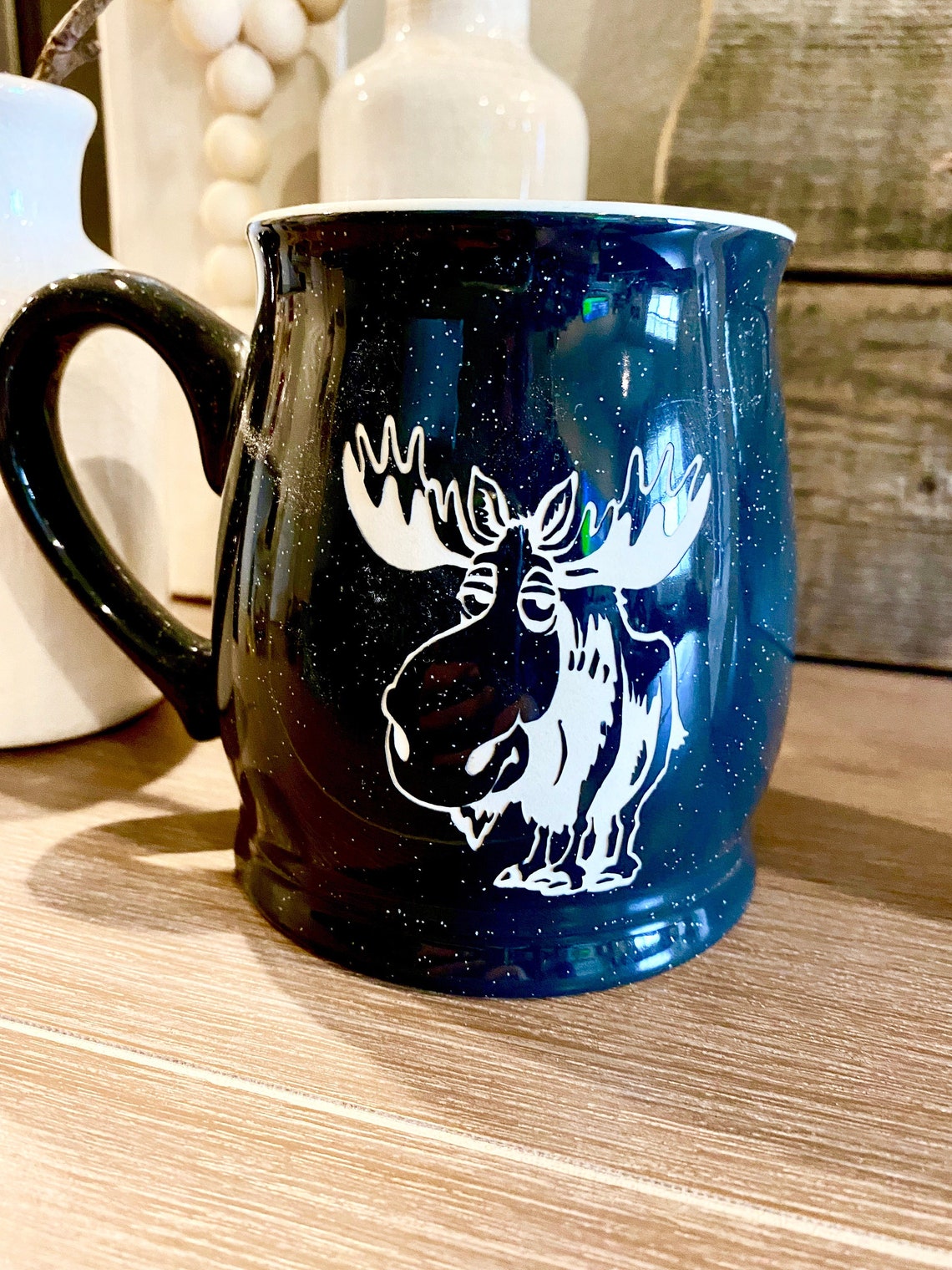 Moose Ceramic Mug Personalized Mug Etched Coffee Mug Etched - Etsy