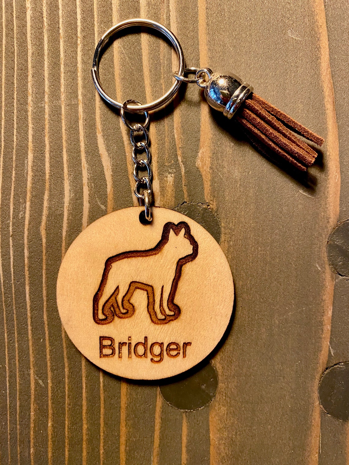 Wood Dog Keychain Dog Breed Silhouette Keychain | Etsy