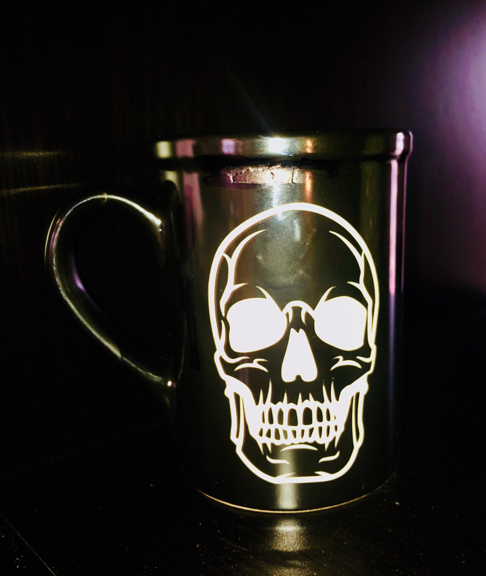 Etched Skull ceramic mug Mug for Skull Lovers Personalized | Etsy