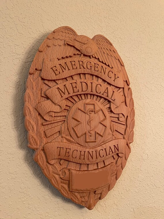 3D EMT EMS Badge Custom Carving Great for Gifts - Etsy