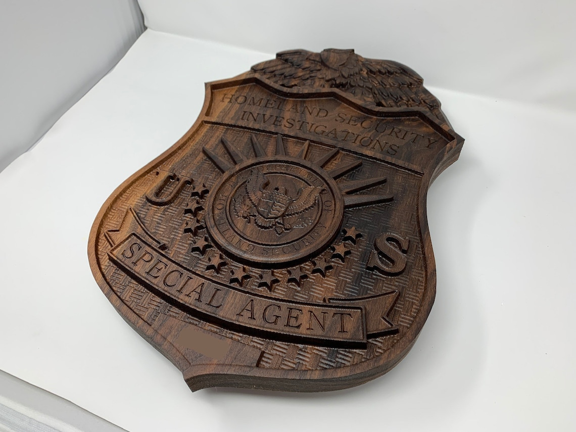3D Homeland Security Badge Custom Carving - Etsy