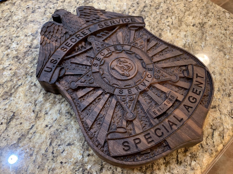 3D Secret Service Badge Custom Carving - Etsy