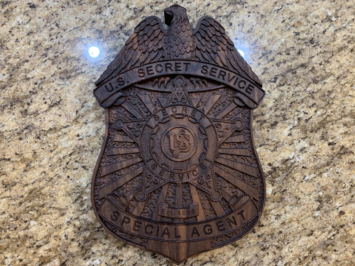 3D Secret Service Badge Custom Carving - Etsy
