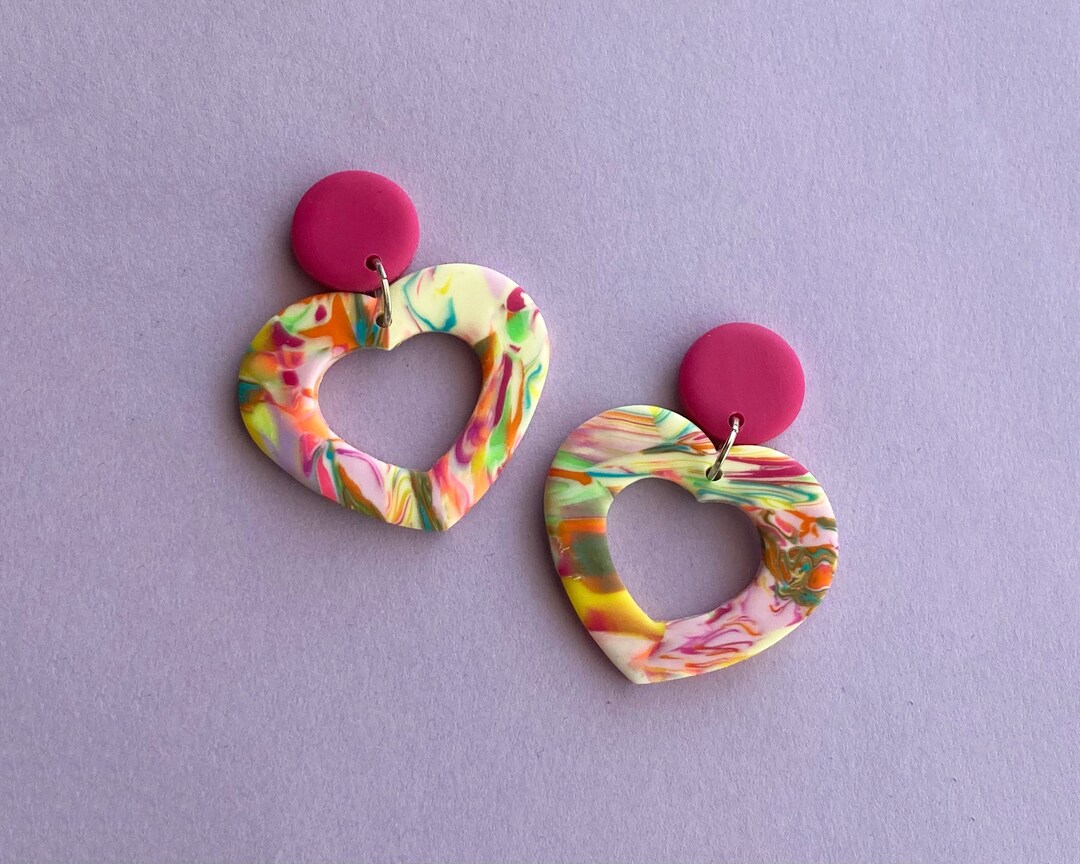 Mila | Polymer Clay Statement Handmade Earrings | Funky | Retro ...