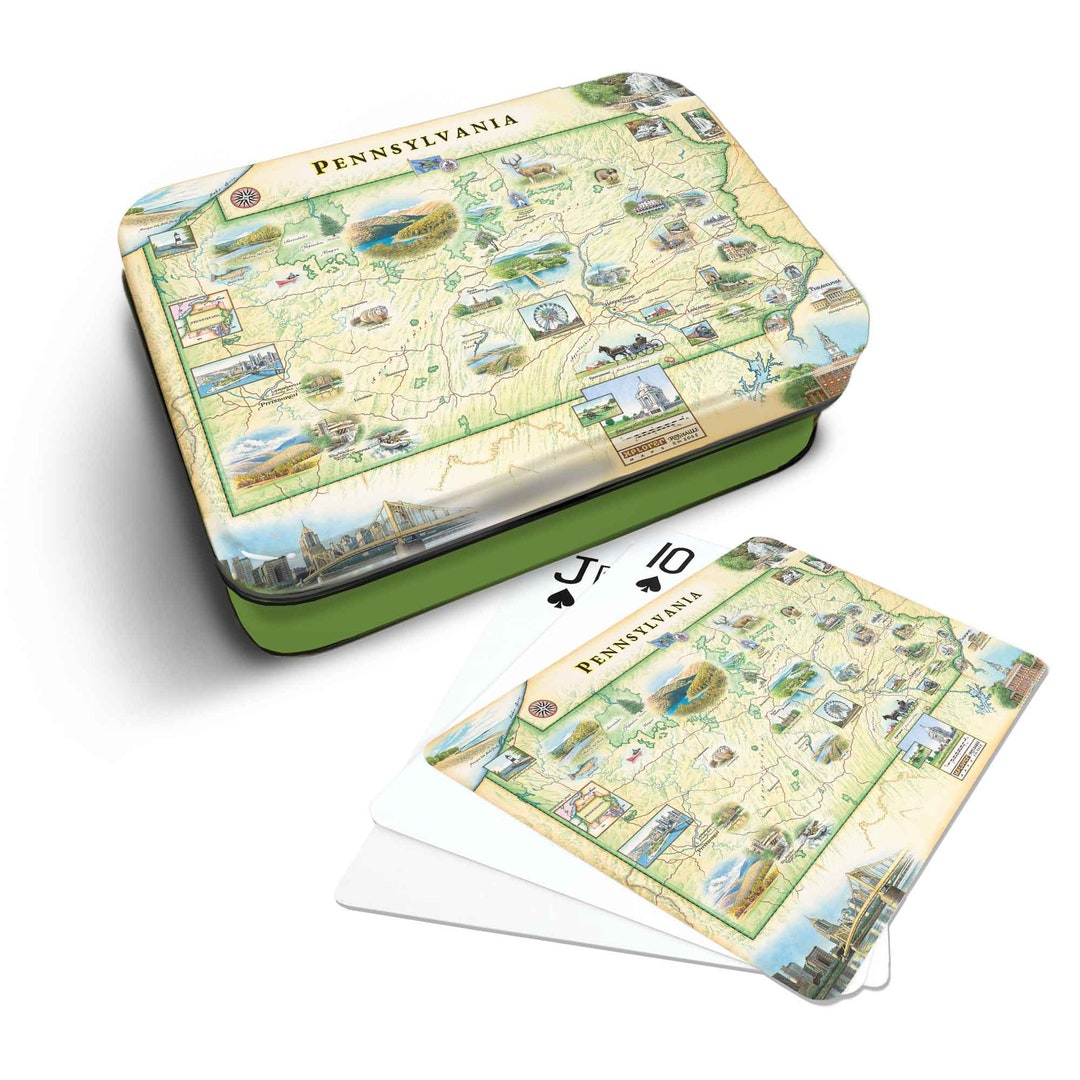 Pennsylvania State Map Standard 52-deck Playing Cards - Official Vegas ...