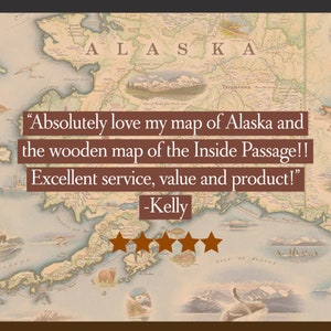 Alaska's Inside Passage Hand-drawn Map Poster | Authentic 18x24 ...