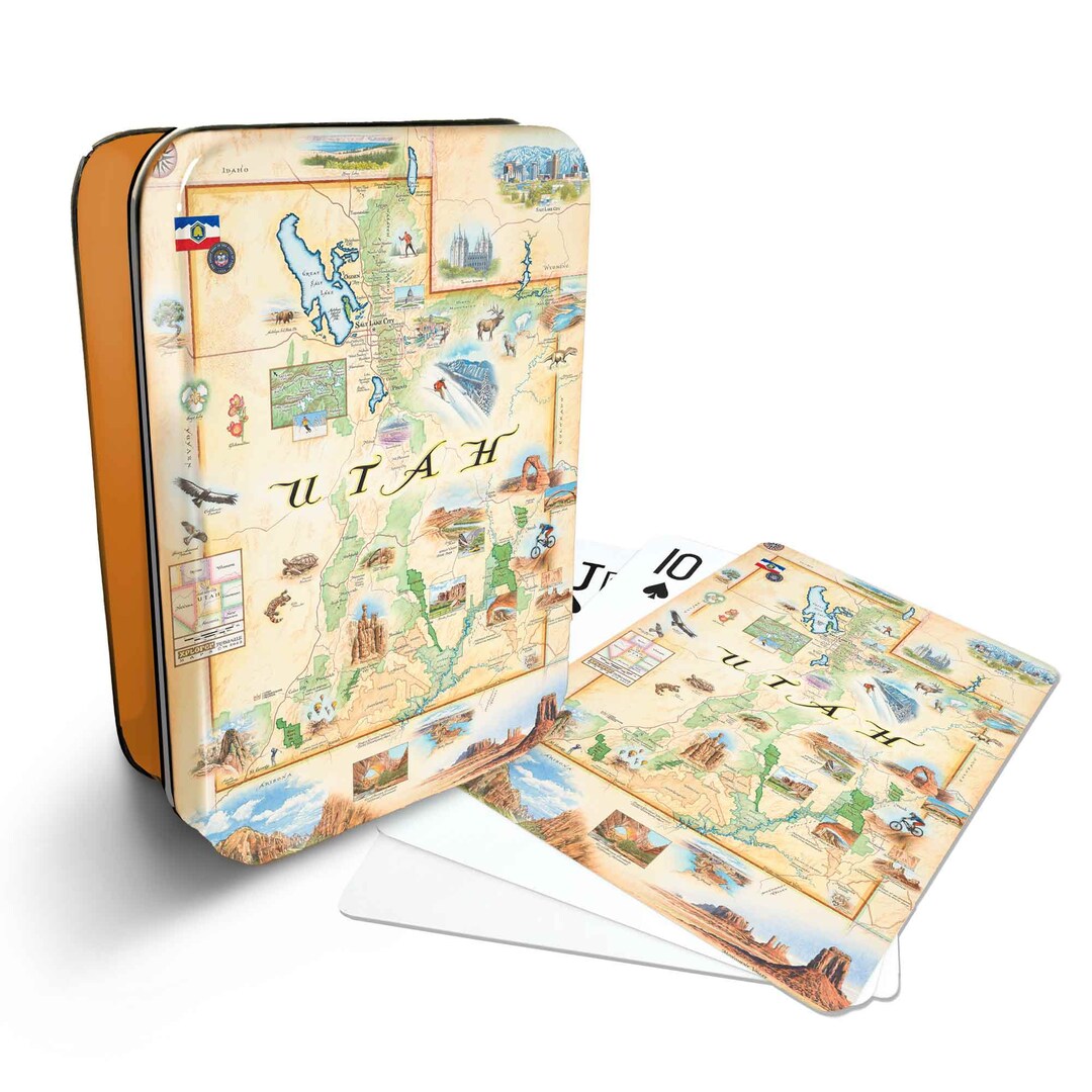 Utah State Map Standard 52-deck Playing Cards - Official Vegas Poker ...
