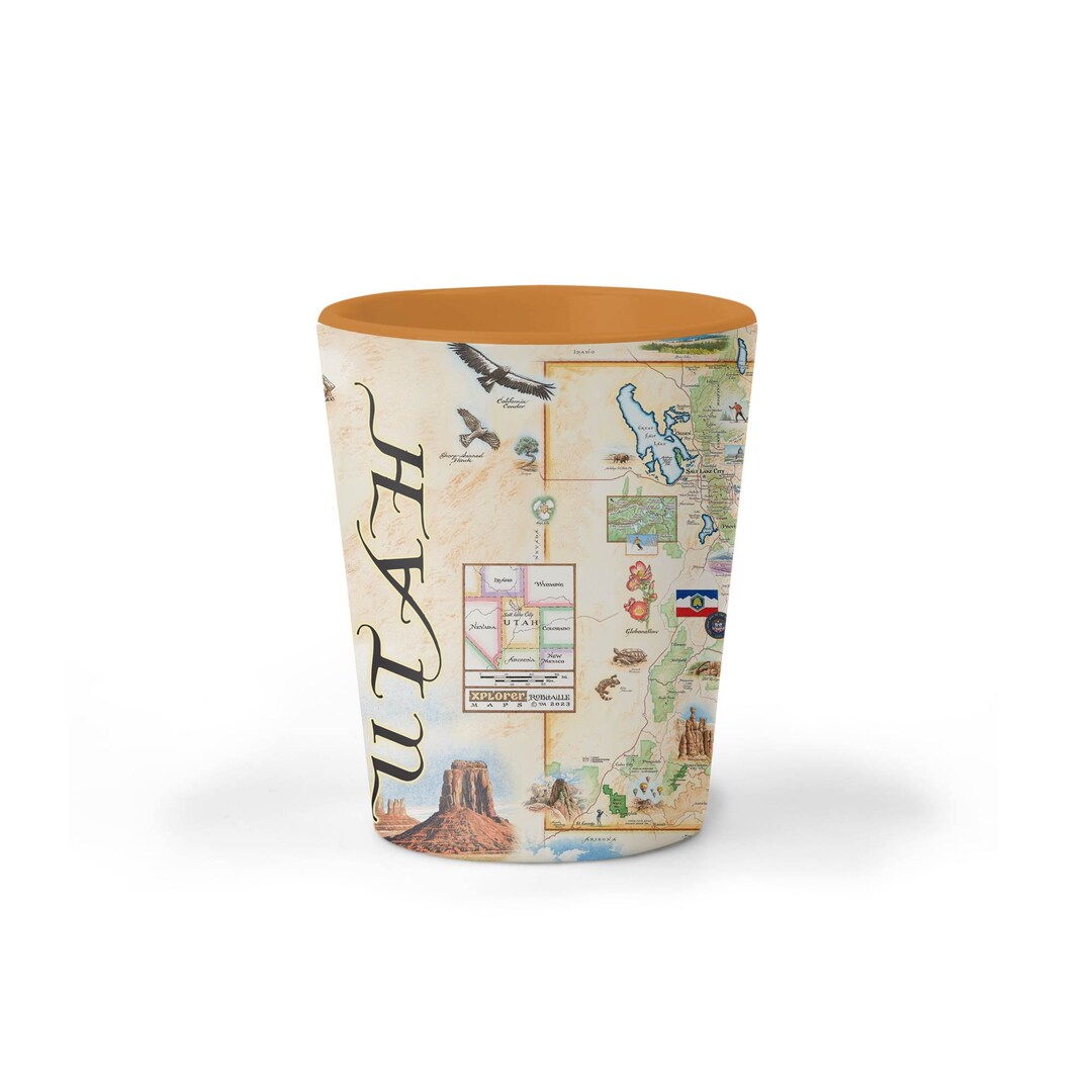 Utah State Map Ceramic Shot Glass, Souvenir Gift - Etsy