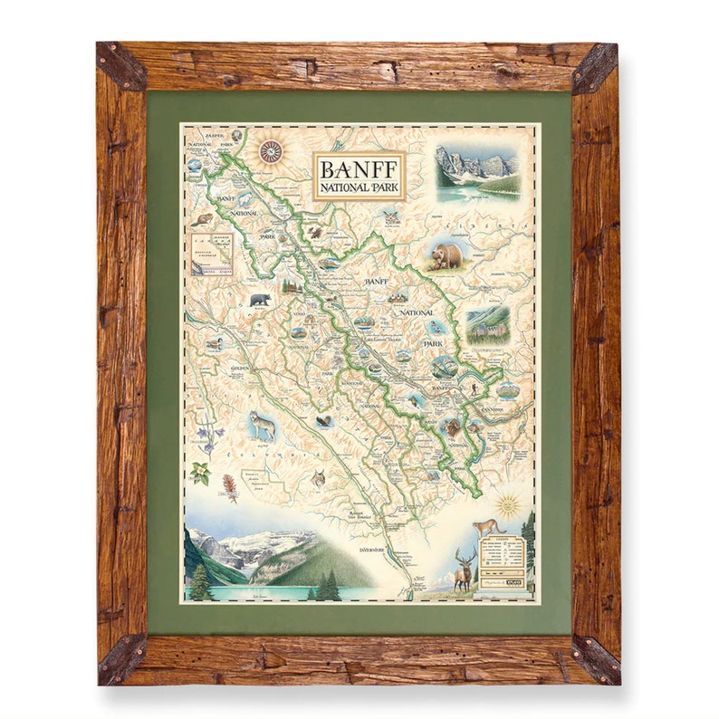 Banff National Park Hand-drawn Map Poster Authentic 18x24 - Etsy