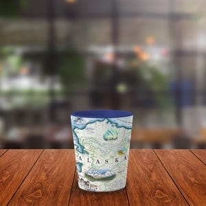 Alaska State Map Ceramic Shot Glass, Travel Gift - Etsy