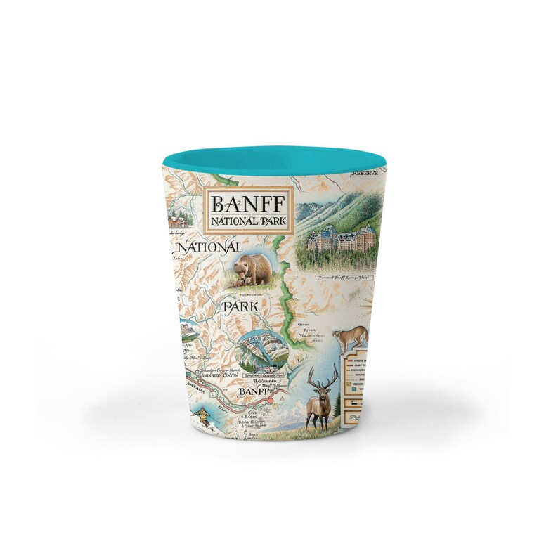Banff National Park Map Ceramic Shot Glass, Bpa-free - for Office, Home ...