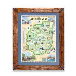 Adirondacks Map Print, Hand-drawn Vintage Style, New York Art - Etsy