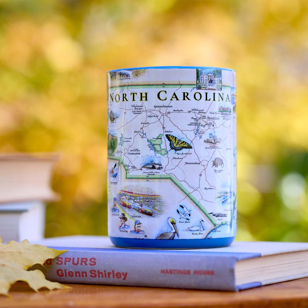 North Carolina State Map Coffee Mug – 16oz Ceramic Tea Cup - Etsy