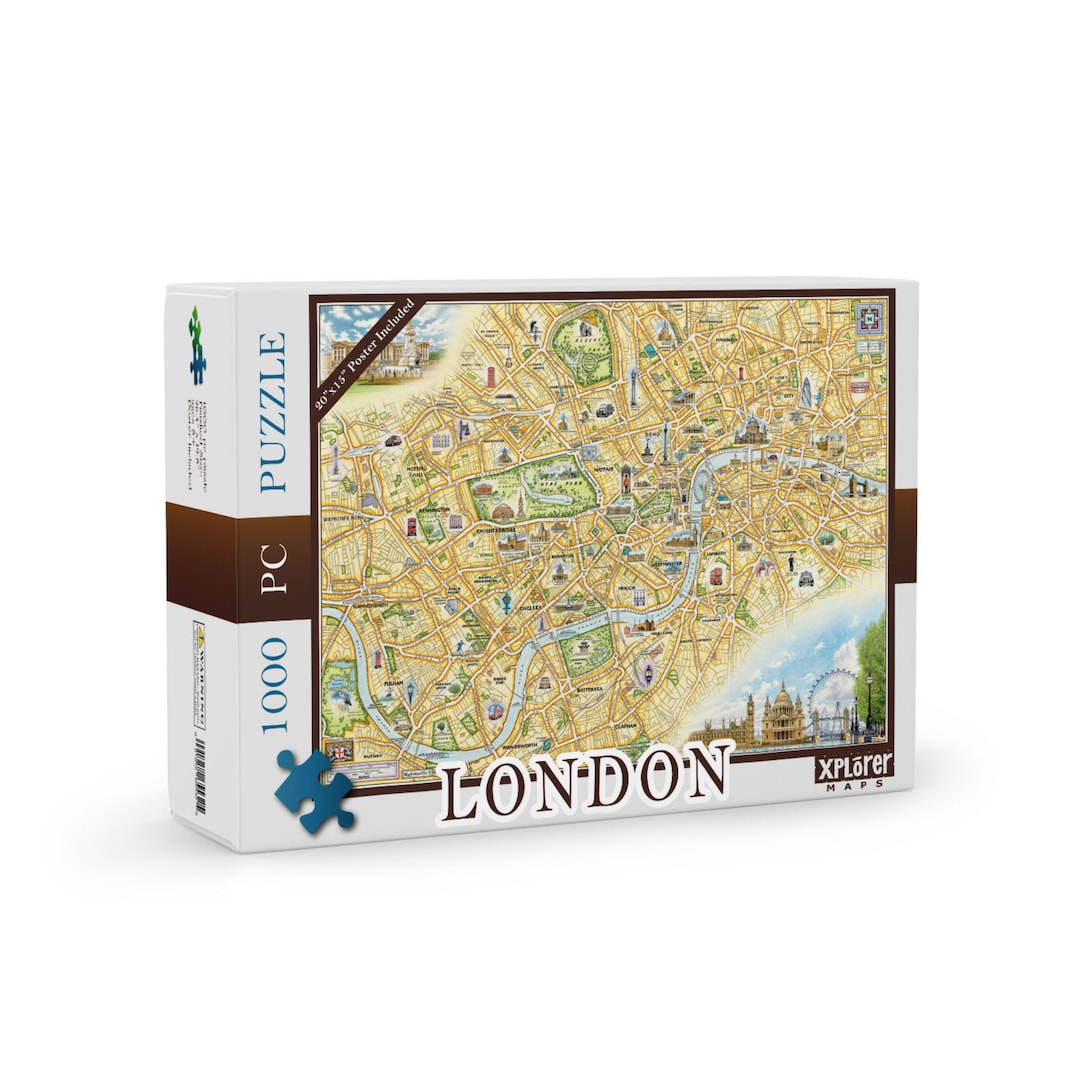 Hand-illustrated London Map - 1000 Pieces, Includes Poster - Etsy