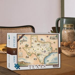Texas State Map Puzzle - 1000 Pieces, Includes Poster - Etsy
