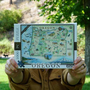 Oregon State Map Puzzle - 1000 Pieces, Includes Poster - Etsy