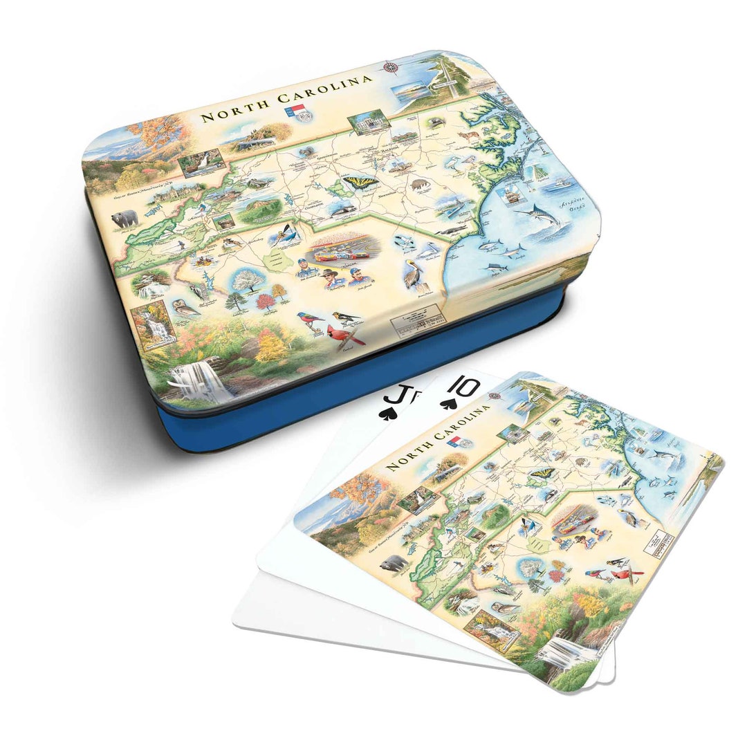 North Carolina State Map Standard 52-deck Playing Cards - Official ...
