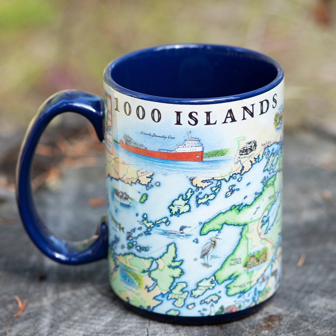 Large 16oz 1000 Islands Map Mug - Perfect for Coffee, Tea, Cocoa - Blue ...