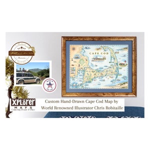 Cape Cod Hand-drawn Map Poster | Authentic 24x18 - Vintage-style ...