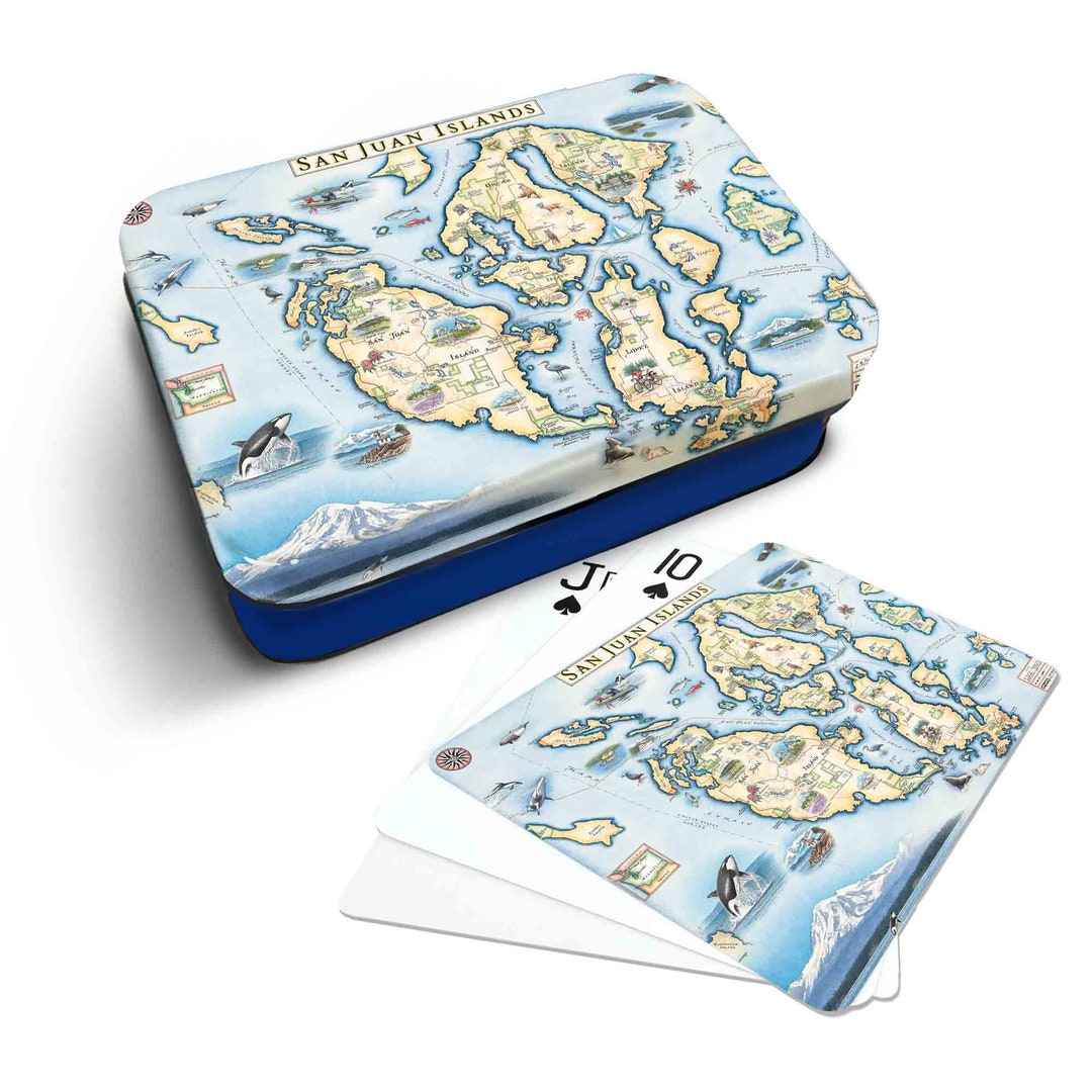 San Juan Islands Map Playing Cards Standard 52-deck Playing Cards ...